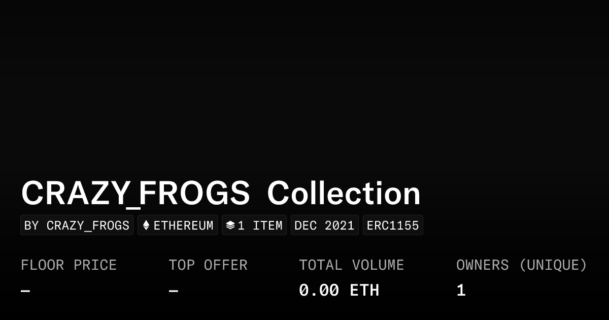 CRAZY_FROGS Collection - Collection | OpenSea