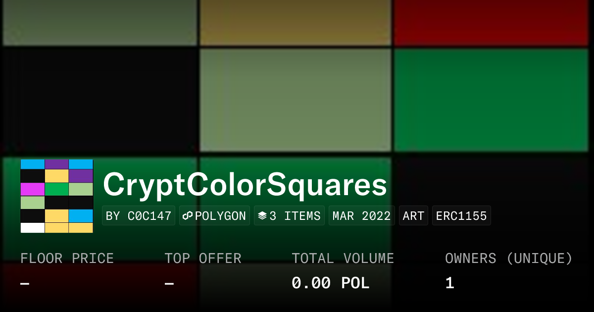 CryptColorSquares - Collection | OpenSea