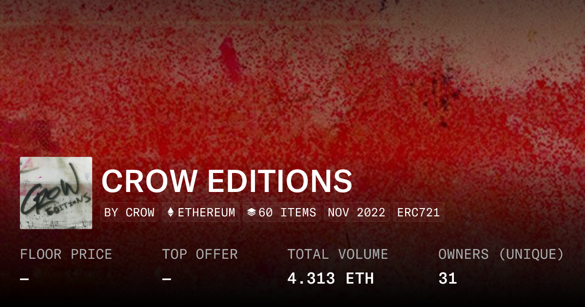 CROW EDITIONS - Collection | OpenSea