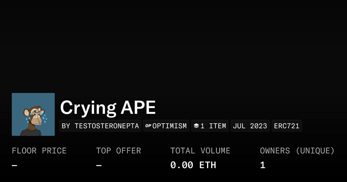 Crying APE - Collection | OpenSea