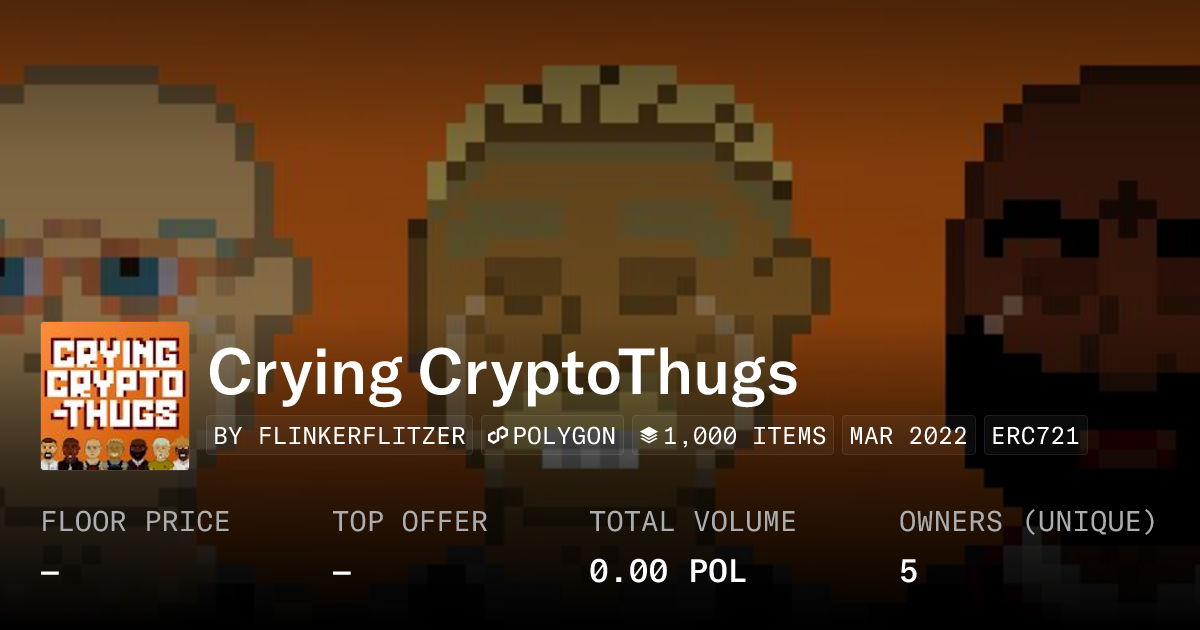 Crying CryptoThugs - Collection | OpenSea