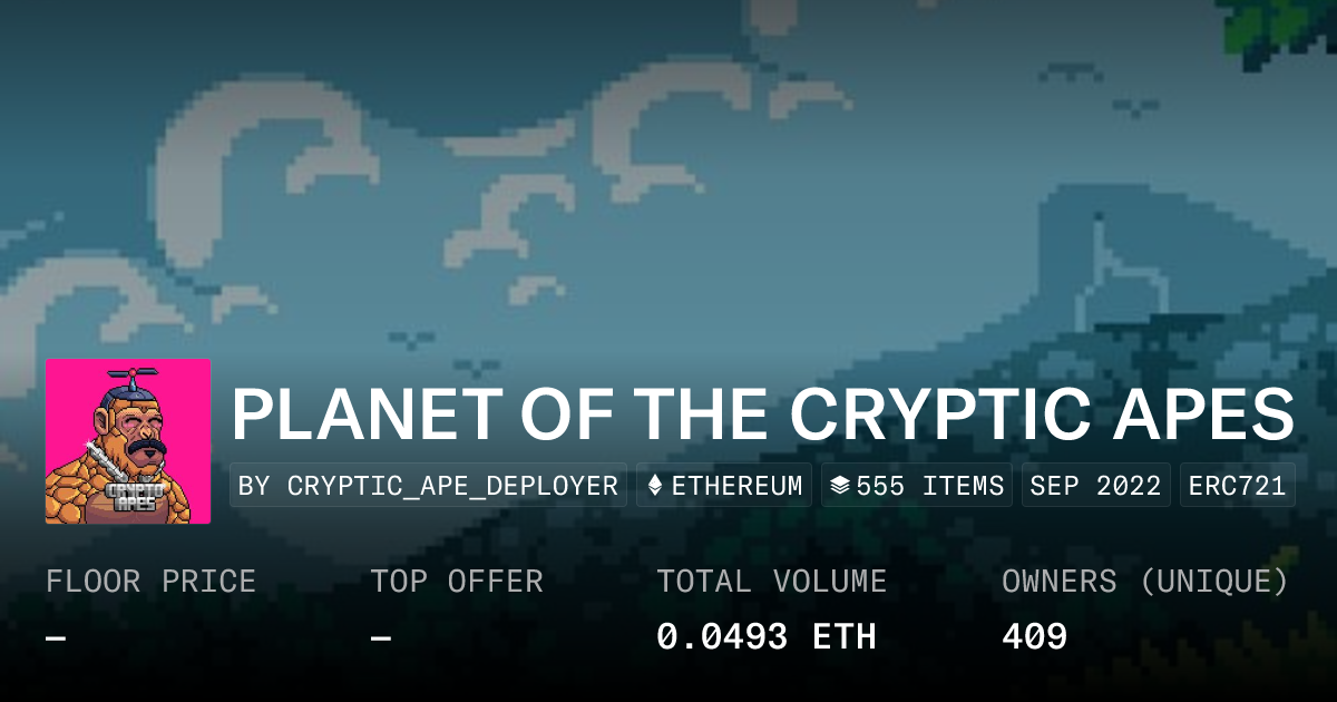 PLANET OF THE CRYPTIC APES - Collection | OpenSea