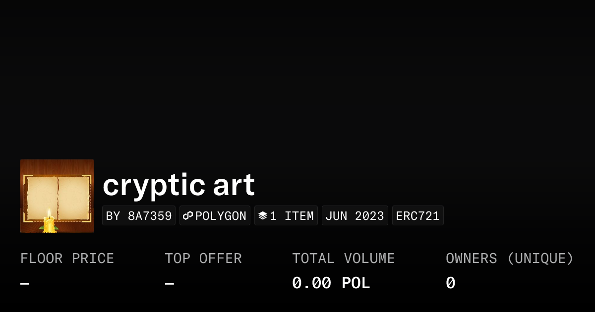 cryptic art - Collection | OpenSea