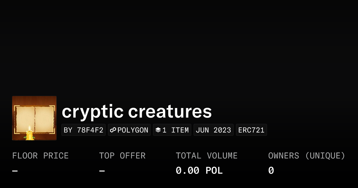 cryptic creatures - Collection | OpenSea