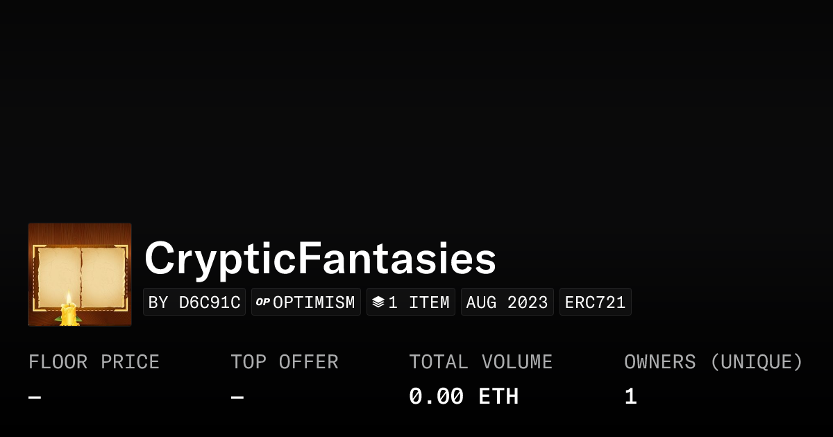CrypticFantasies - Collection | OpenSea