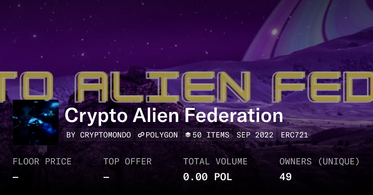 Crypto Alien Federation - Collection | OpenSea
