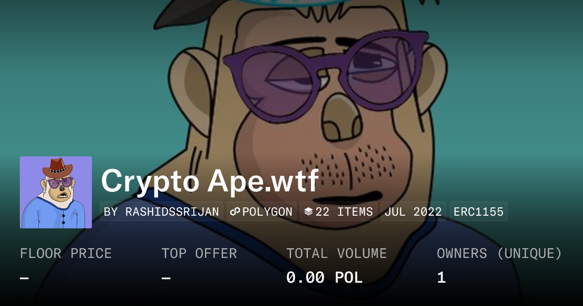 Crypto Ape.wtf - Collection | OpenSea