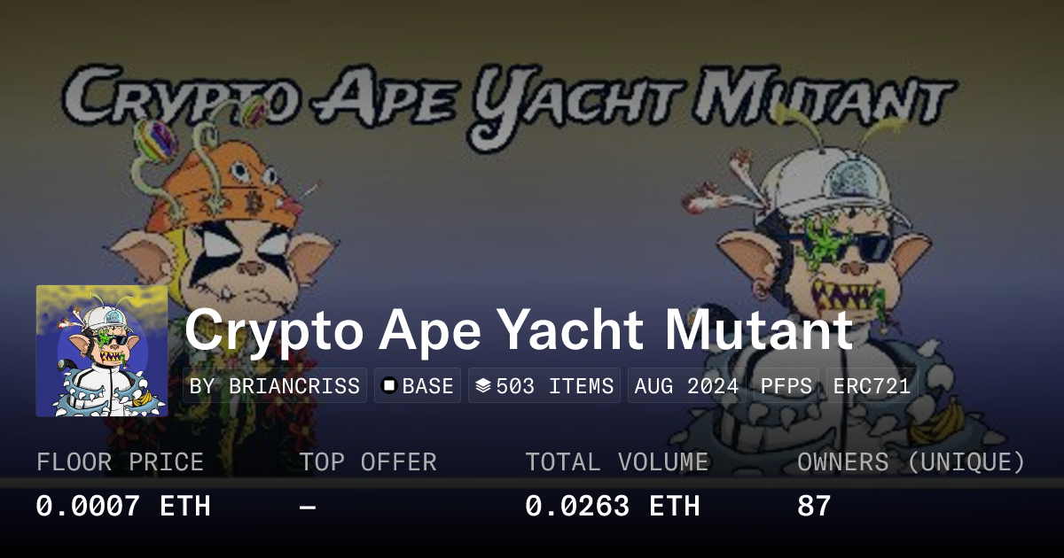 Crypto Ape Yacht Mutant - Collection | OpenSea