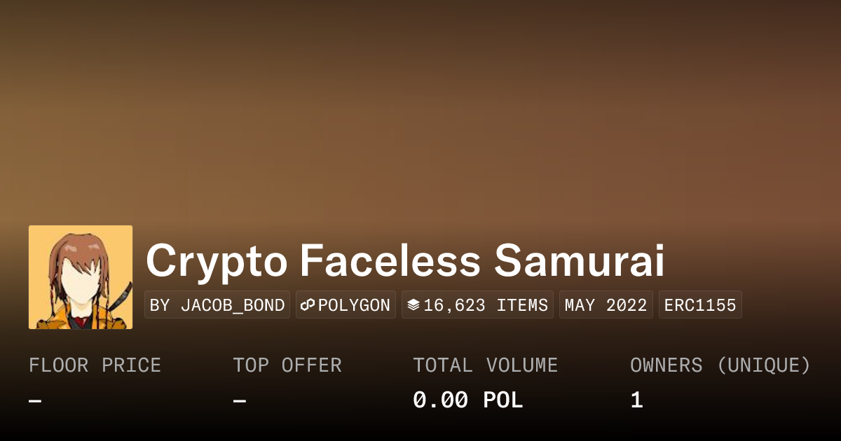 Crypto Faceless Samurai - Collection | OpenSea