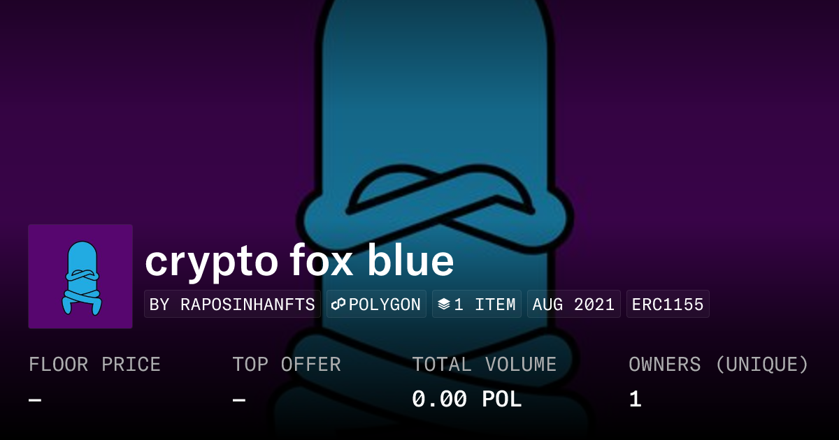 crypto fox blue - Collection | OpenSea