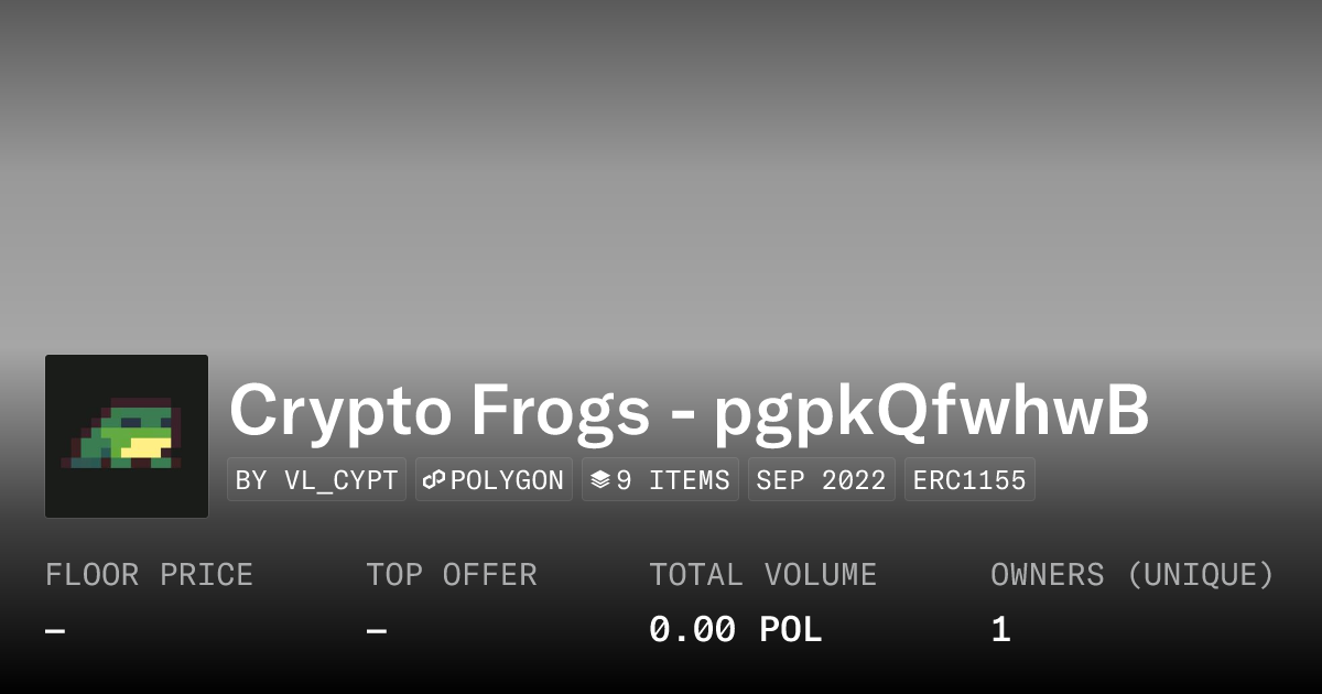 Crypto Frogs - pgpkQfwhwB - Collection | OpenSea