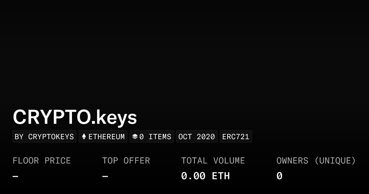 CRYPTO.keys - Collection | OpenSea