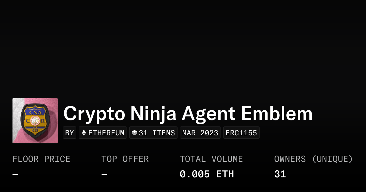 Crypto Ninja Agent Emblem - Collection | OpenSea
