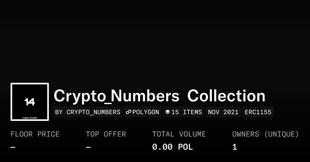 Crypto_Numbers Collection - Collection | OpenSea