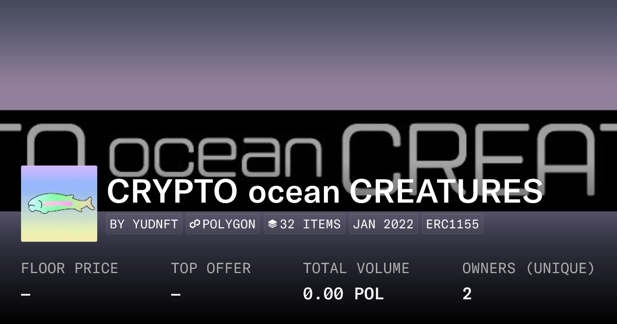 CRYPTO ocean CREATURES - Collection | OpenSea