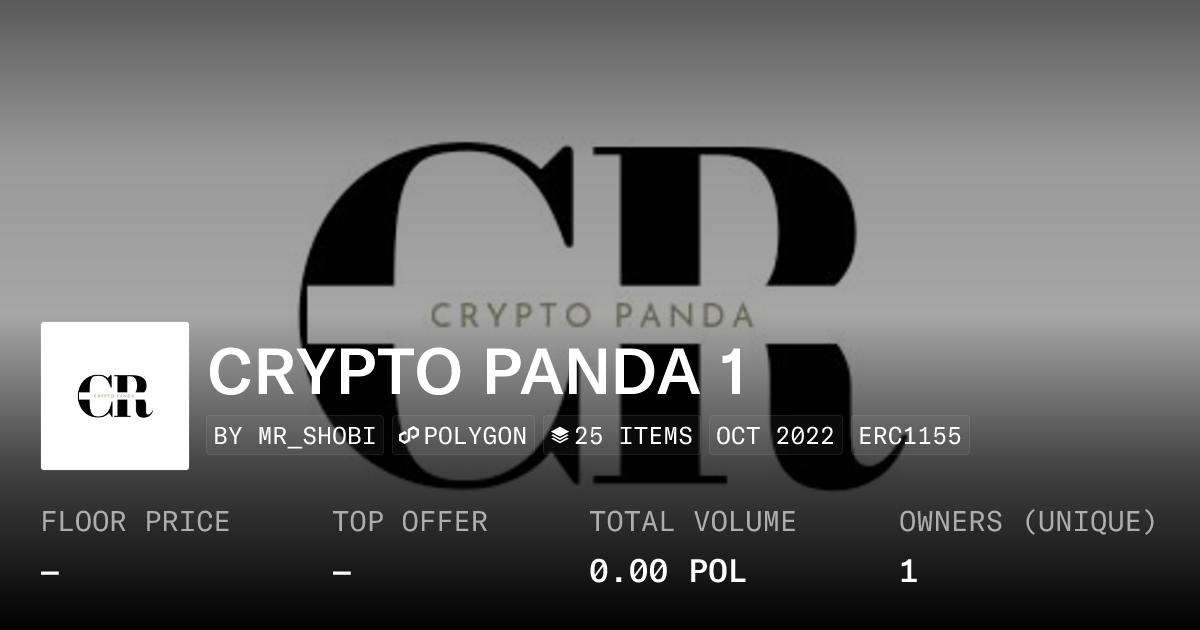 CRYPTO PANDA 1 - Collection | OpenSea