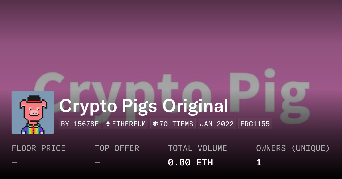 Crypto Pigs Original - Collection | OpenSea