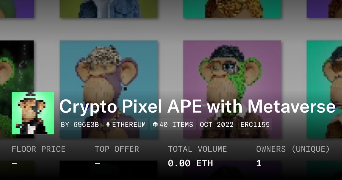 Crypto Pixel APE with Metaverse - Collection | OpenSea