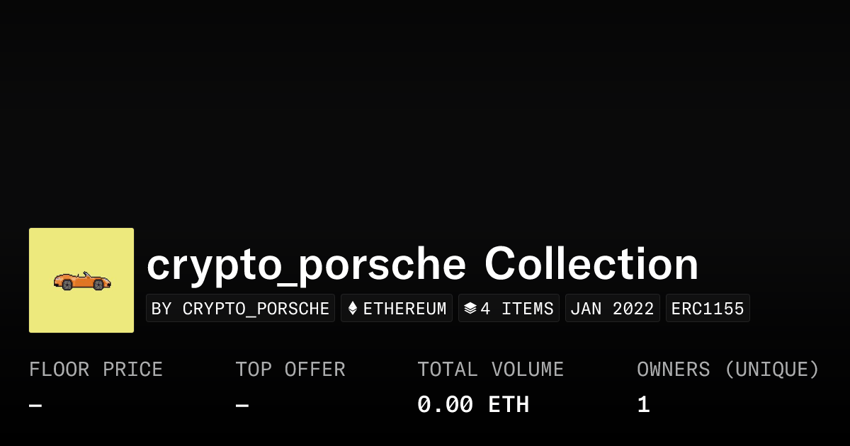crypto_porsche Collection - Collection | OpenSea