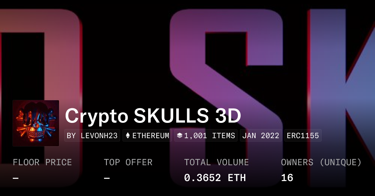 Crypto SKULLS 3D - Collection | OpenSea