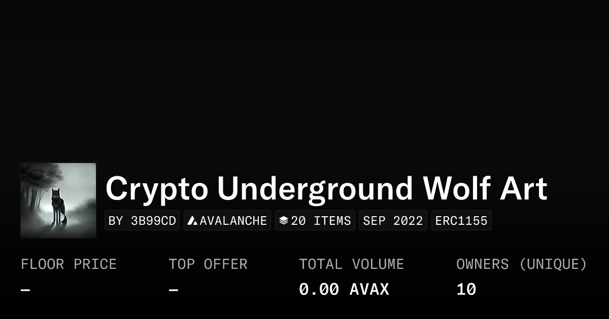 Crypto Underground Wolf Art - Collection | OpenSea