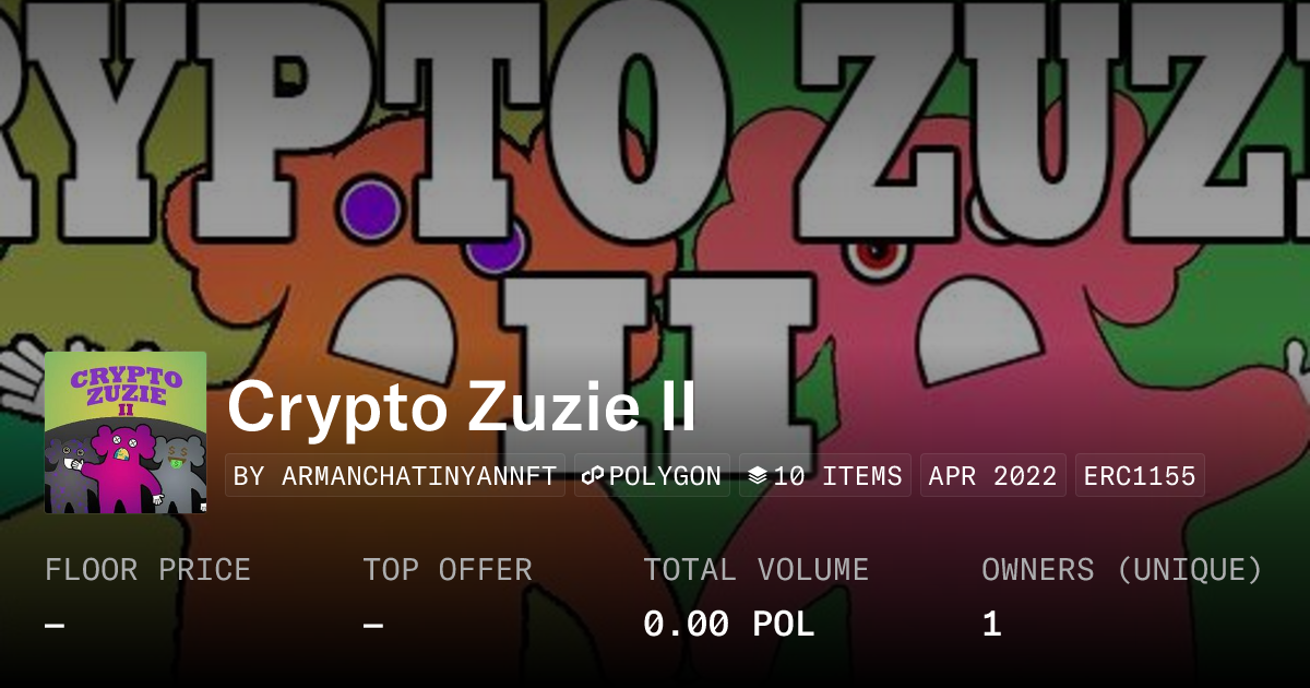 Crypto Zuzie II - Collection | OpenSea