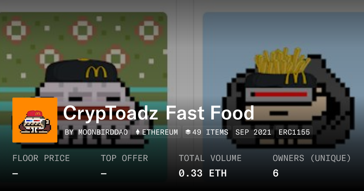 CrypToadz Fast Food - Collection | OpenSea
