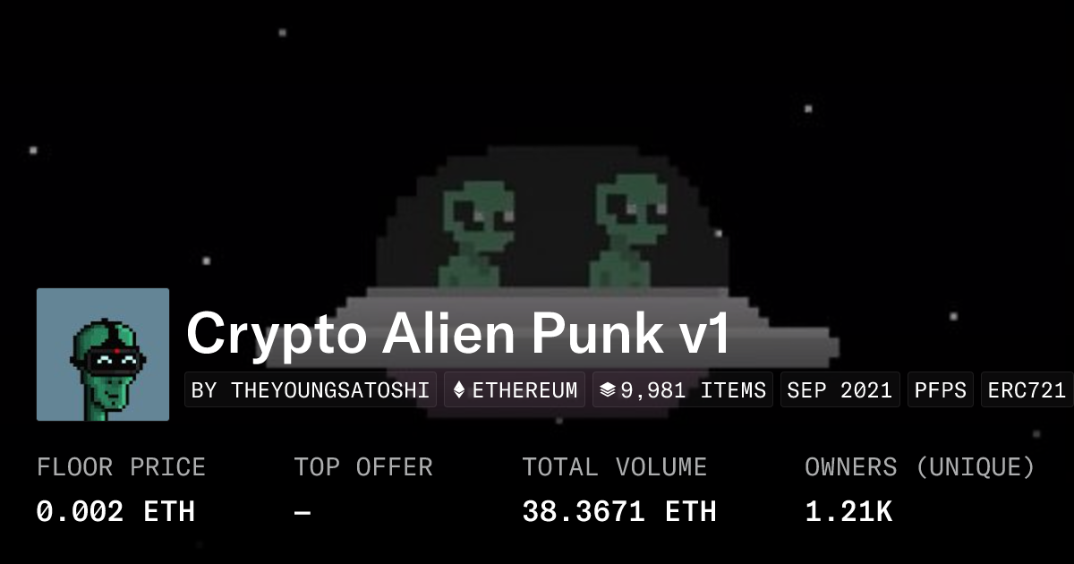 Crypto Alien Punk v1 - Collection | OpenSea