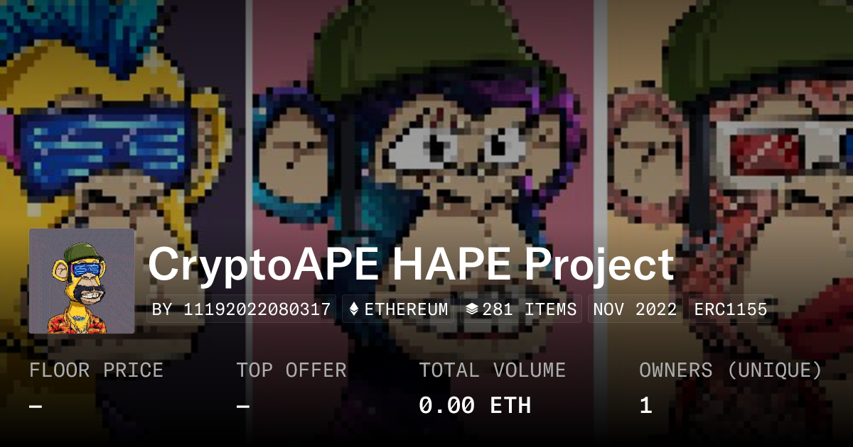 CryptoAPE HAPE Project - Collection | OpenSea