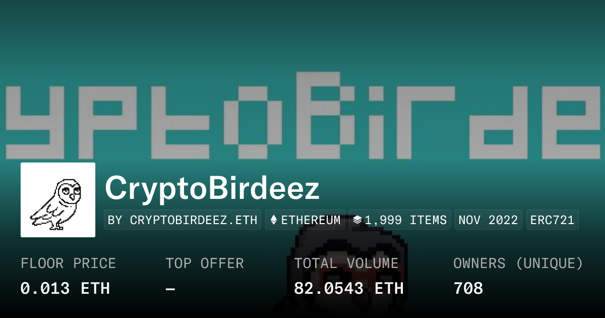 CryptoBirdeez - Collection | OpenSea