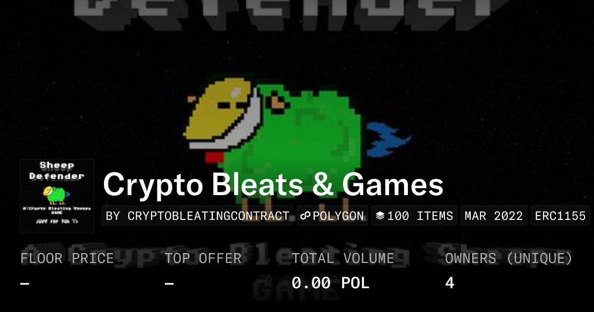Crypto Bleats & Games - Collection | OpenSea