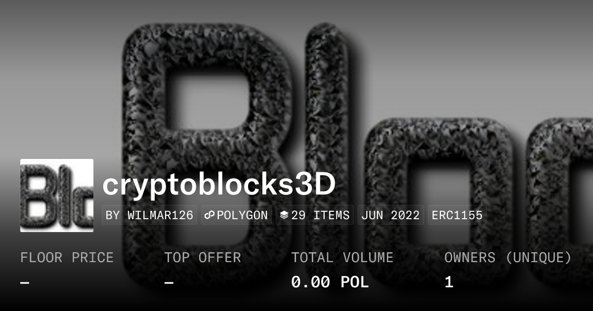 cryptoblocks3D - Collection | OpenSea