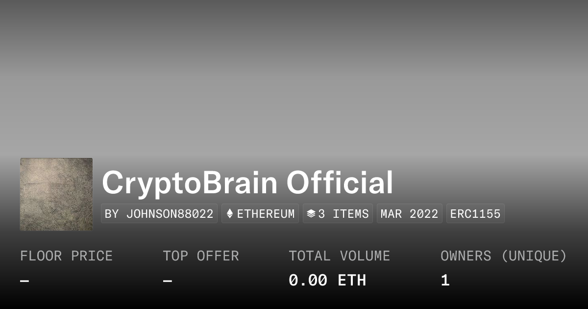 CryptoBrain Official - Collection | OpenSea