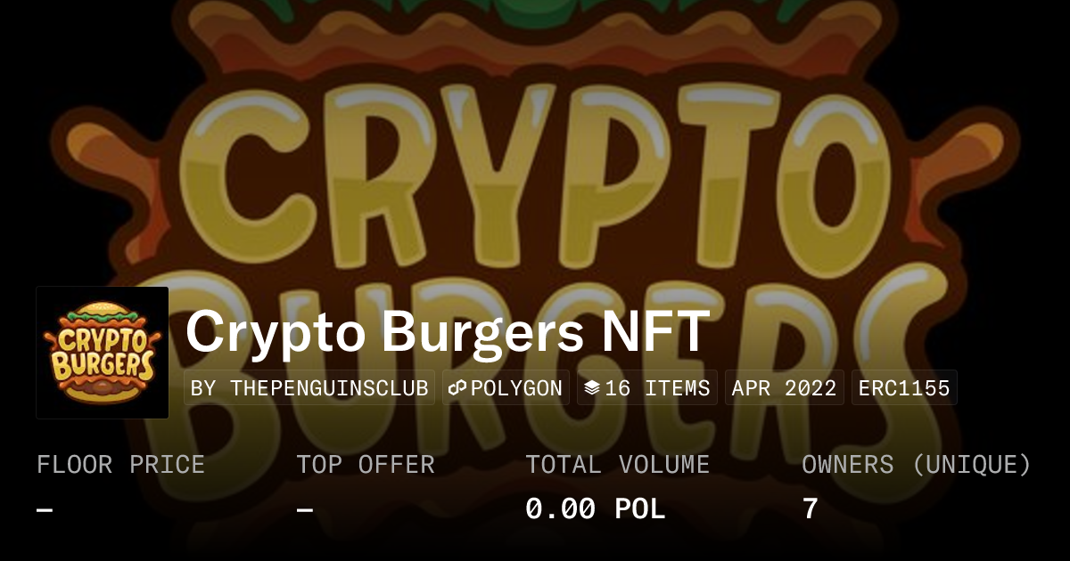 Crypto Burgers NFT - Collection | OpenSea
