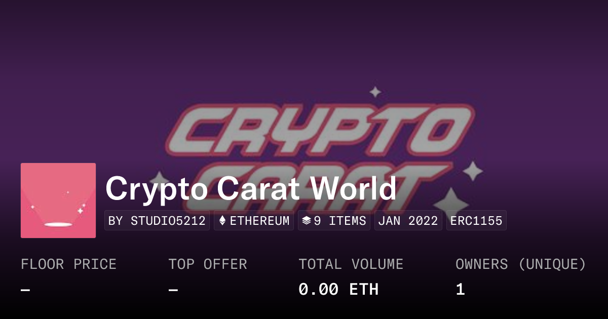 Crypto Carat World - Collection | OpenSea
