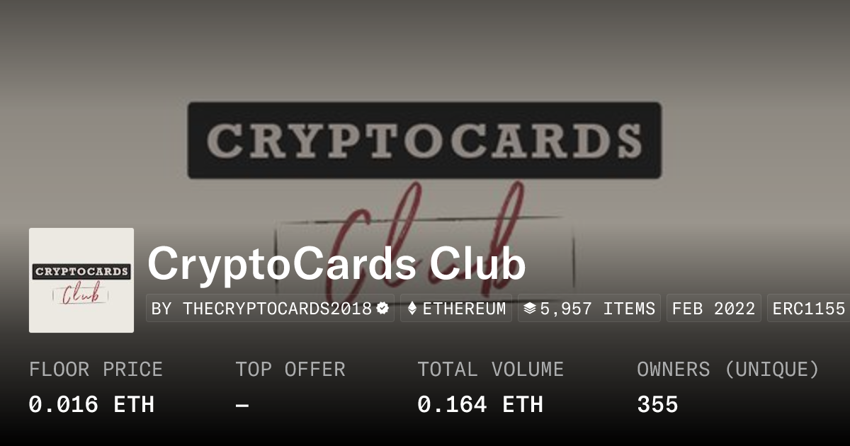 CryptoCards Club - Collection | OpenSea