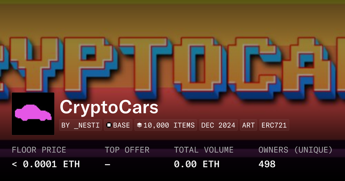 CryptoCars - Collection | OpenSea