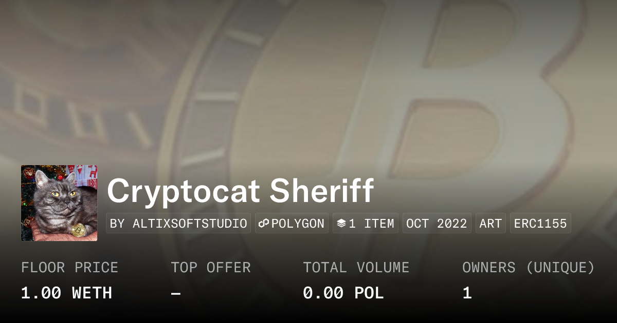 Cryptocat Sheriff - Collection | OpenSea