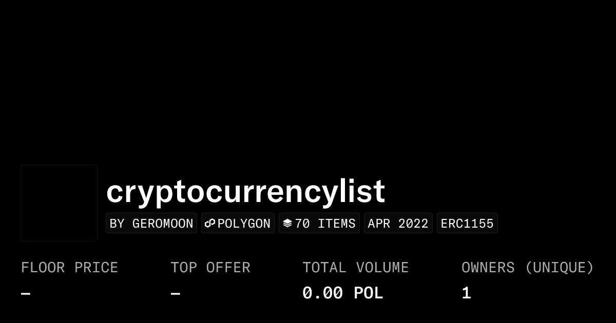 cryptocurrencylist - Collection | OpenSea