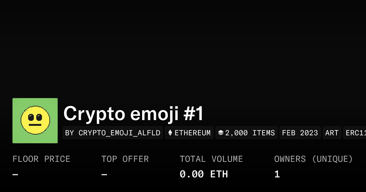 Crypto emoji #1 - Collection | OpenSea
