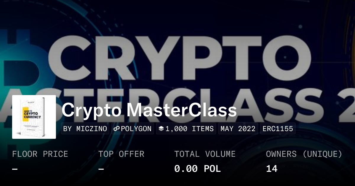 Crypto MasterClass - Collection | OpenSea