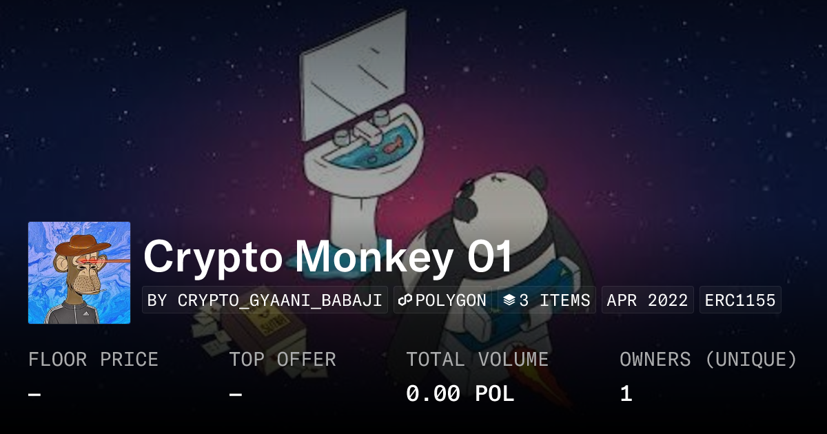 Crypto Monkey 01 - Collection | OpenSea
