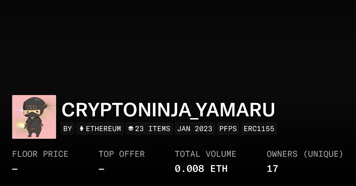 CRYPTONINJA_YAMARU - Collection | OpenSea