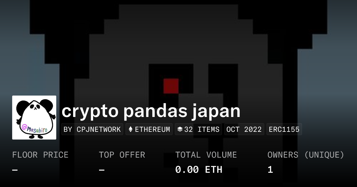 crypto pandas japan - Collection | OpenSea
