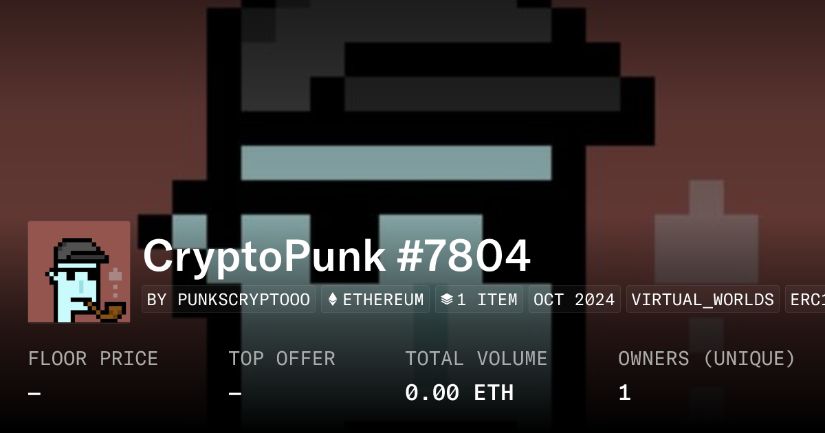 CryptoPunk #7804 - Collection | OpenSea