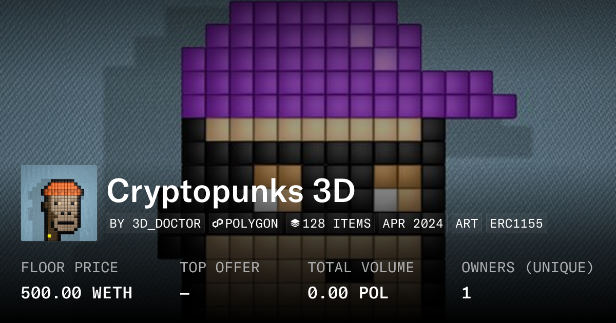 Cryptopunks 3D - Collection | OpenSea