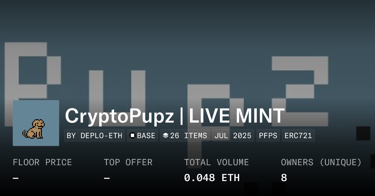 CryptoPupz | LIVE MINT - Collection | OpenSea