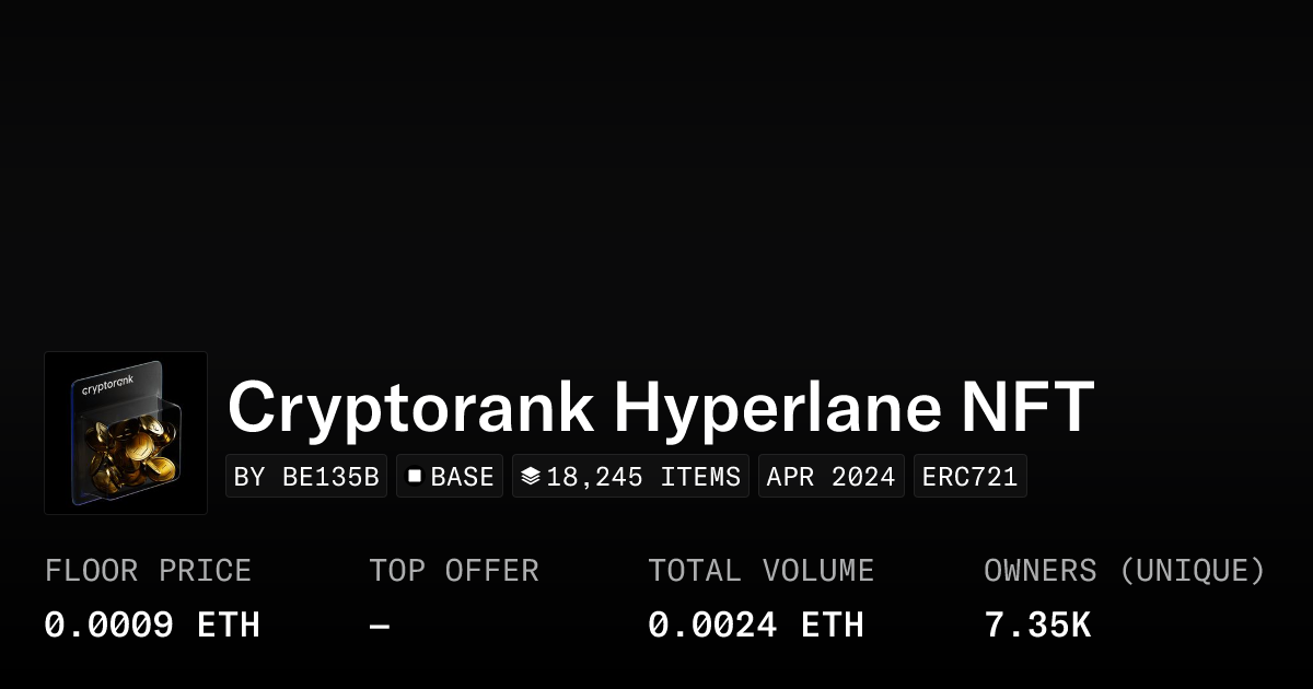 Cryptorank Hyperlane NFT 0.0025 ETH - Collection | OpenSea