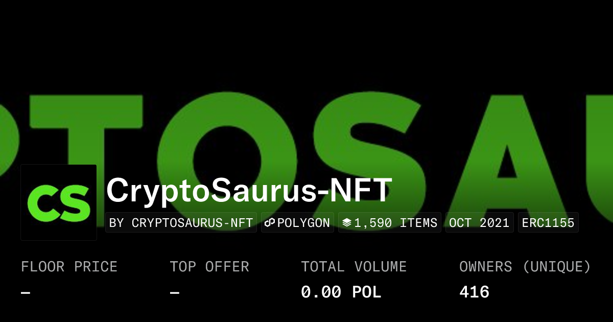 CryptoSaurus-NFT - Collection | OpenSea