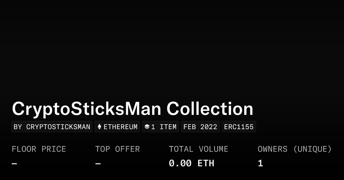 CryptoSticksMan Collection - Collection | OpenSea